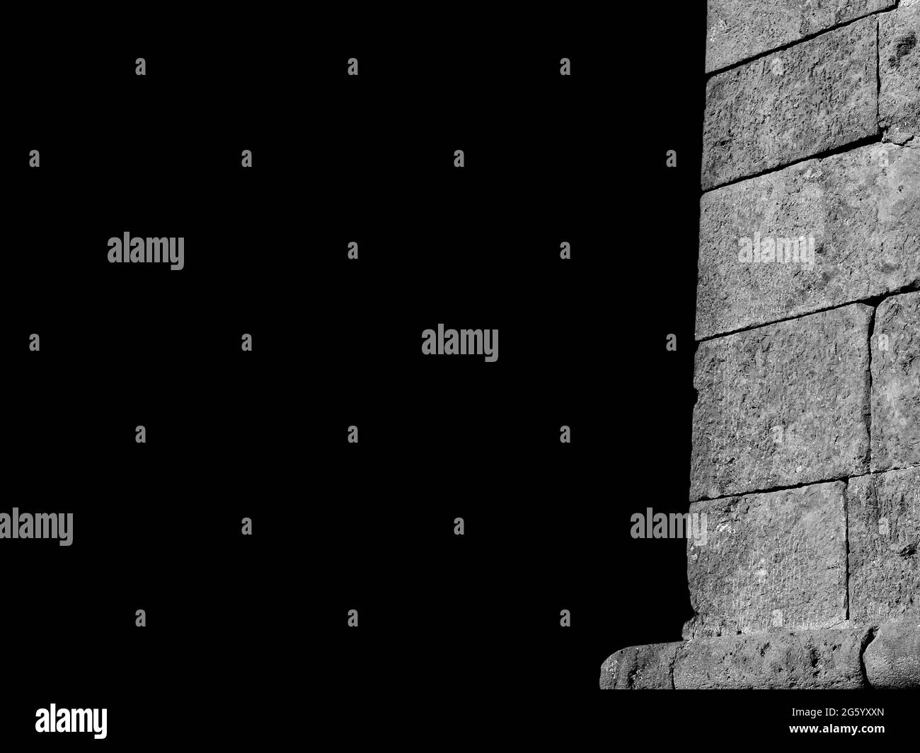 Renaissance bastion or bulwark ancient wall as backgorund (Black and ...