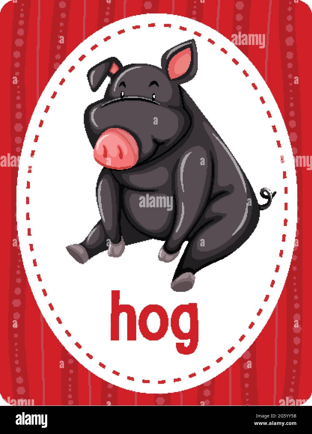 Vocabulary flashcard with word Hog illustration Stock Vector Image ...