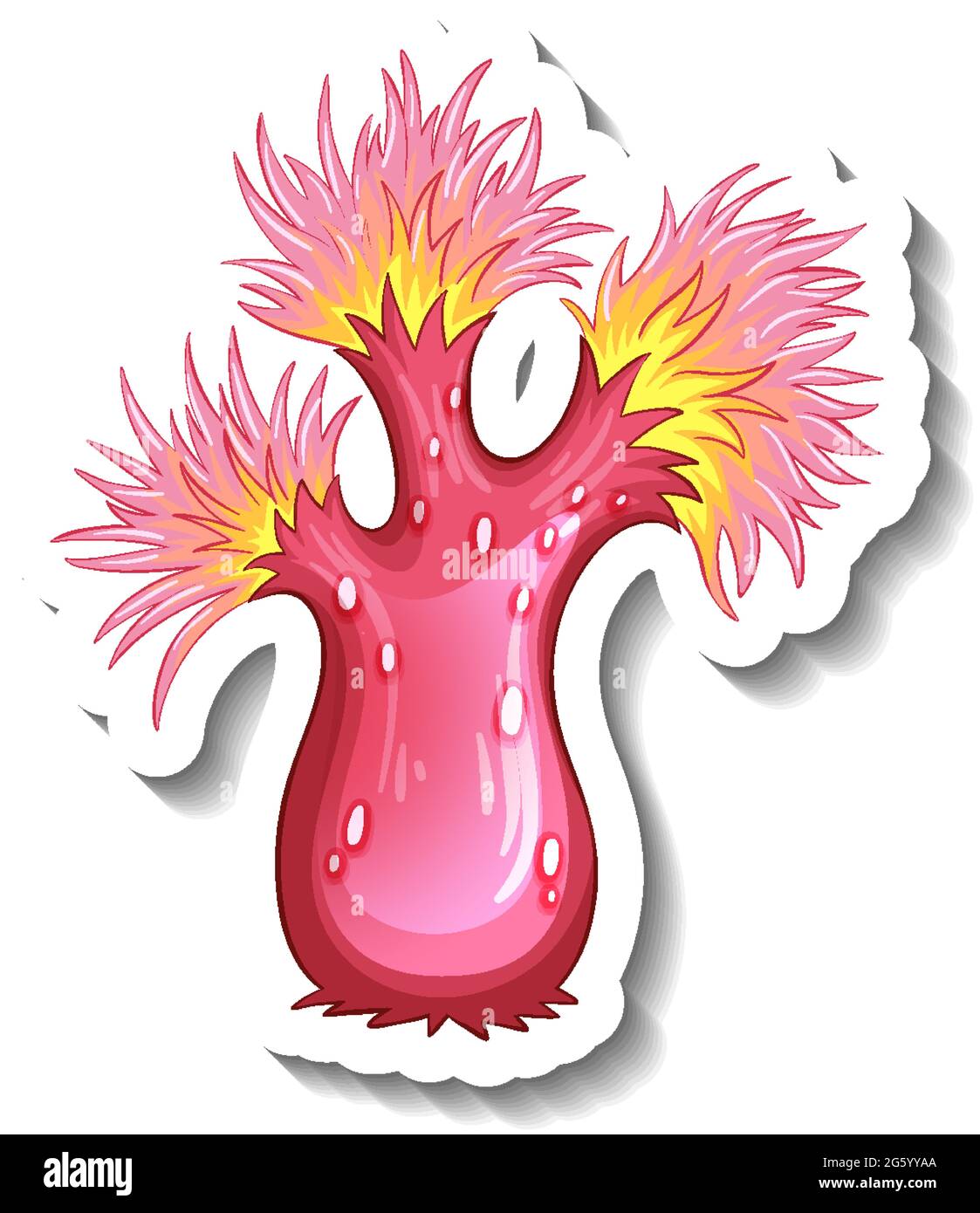 A sticker template with Coral sea element isolated illustration Stock ...