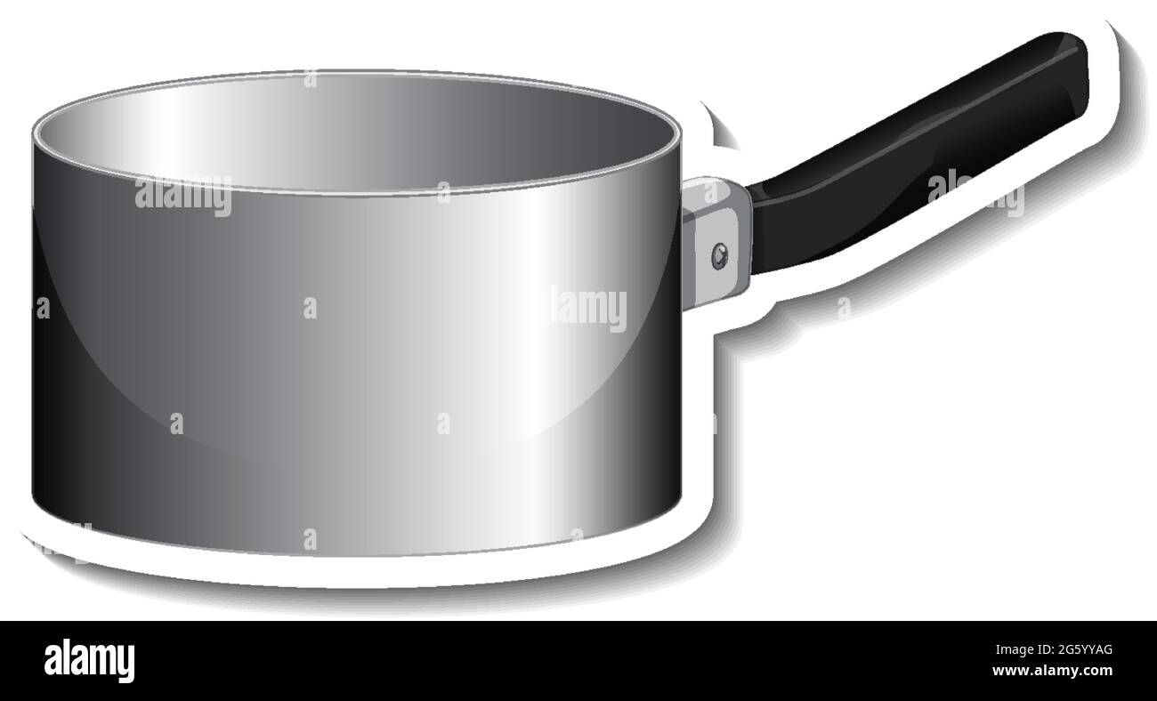A sticker template of pot with handle isolated illustration Stock ...