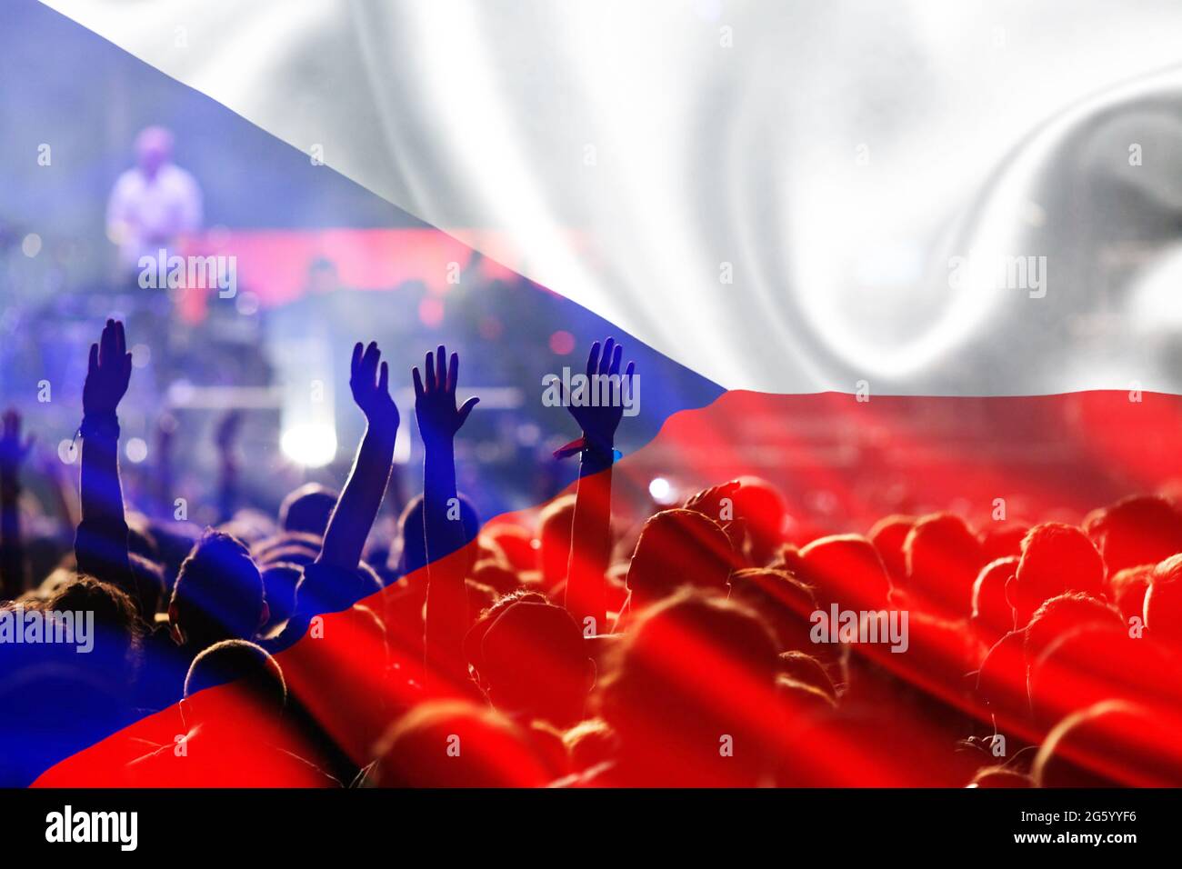 football fans supporting Czech Republic - crowd celebrating in stadium ...