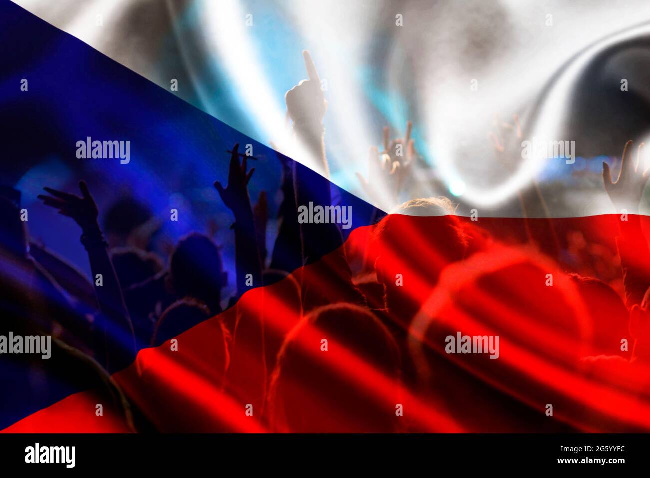 football fans supporting Czech Republic - crowd celebrating in stadium ...