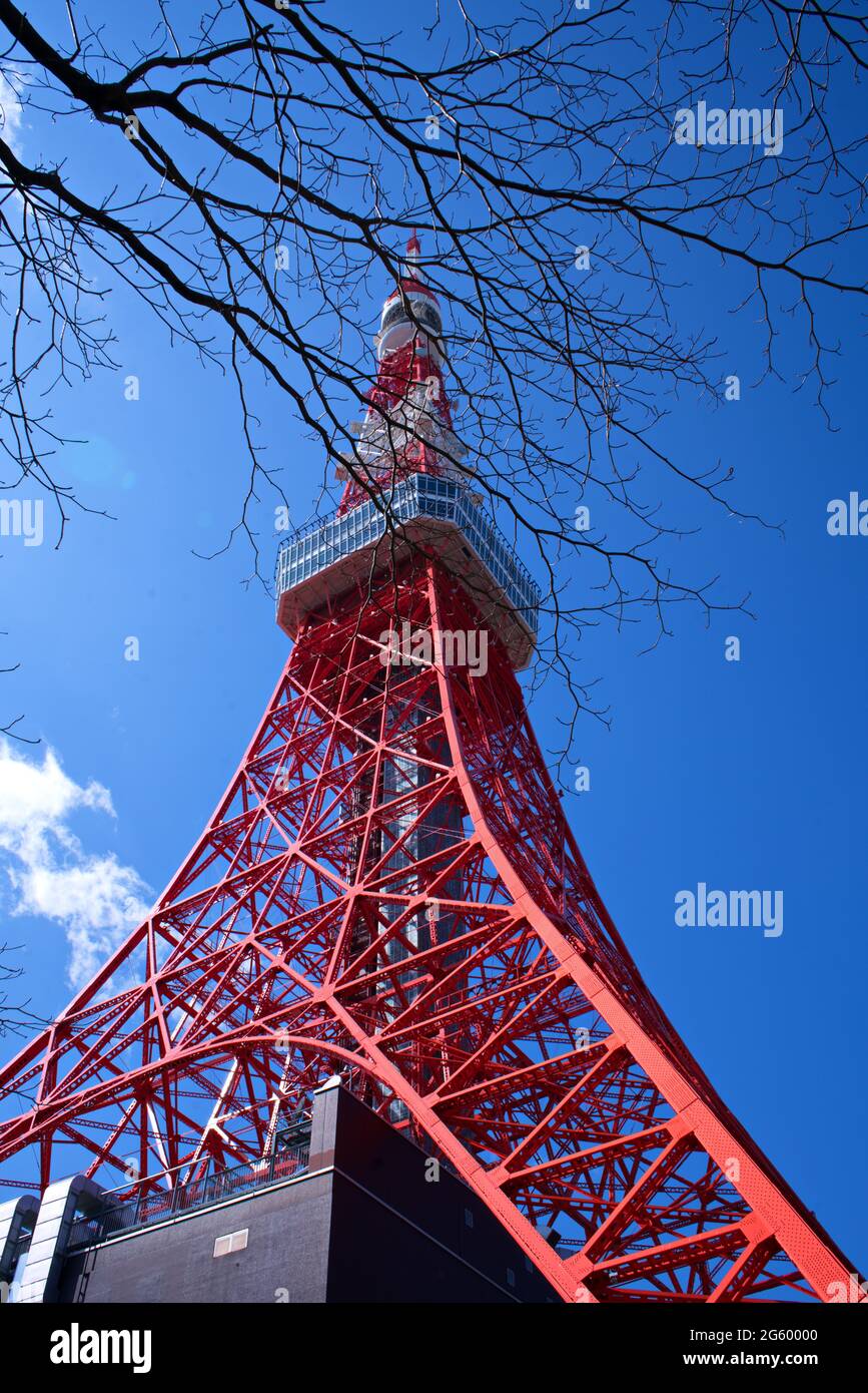 The Tokyo Tower,Red Steel Structure. is a communications and ...