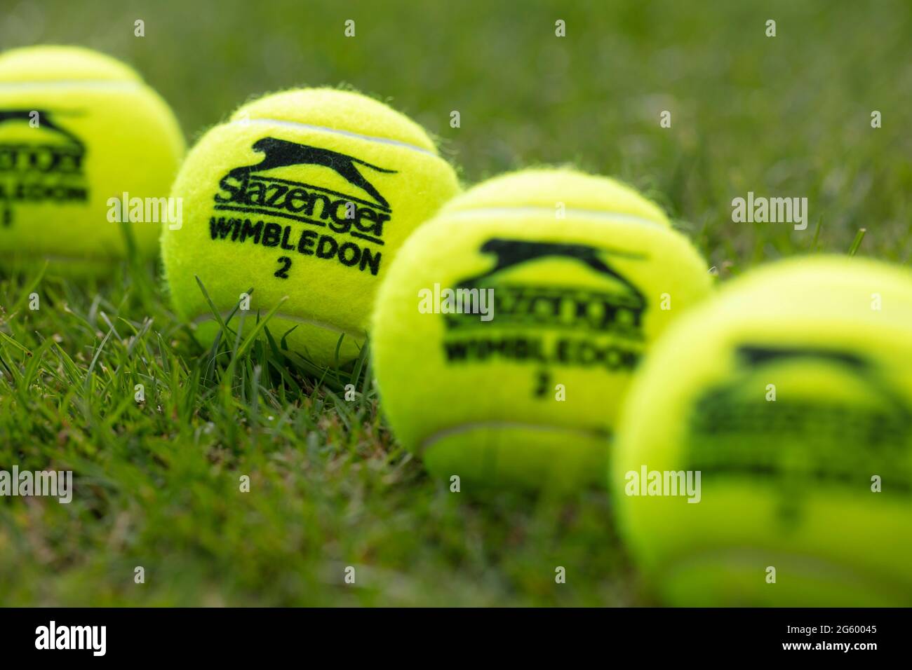 LONDON, UK - June 2021: Official wimbledon tennis Slazenger brand ball ...