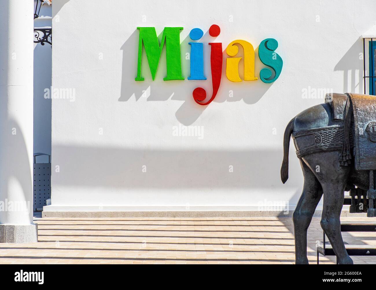 Mijas, Malaga, Spain. 05/06/2021. Façade of the Mijas Town Hall with ...