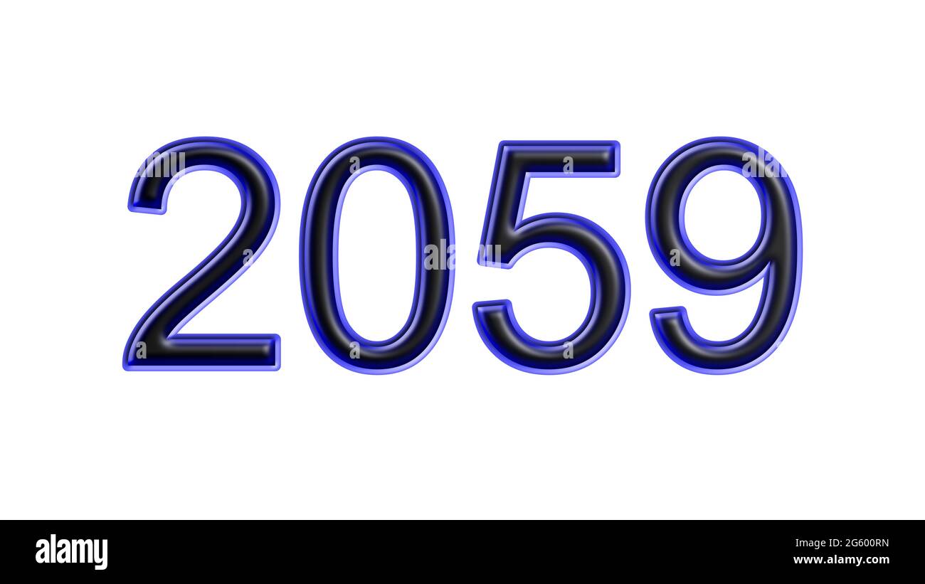 blue 2059 number 3d effect white background Stock Photo - Alamy