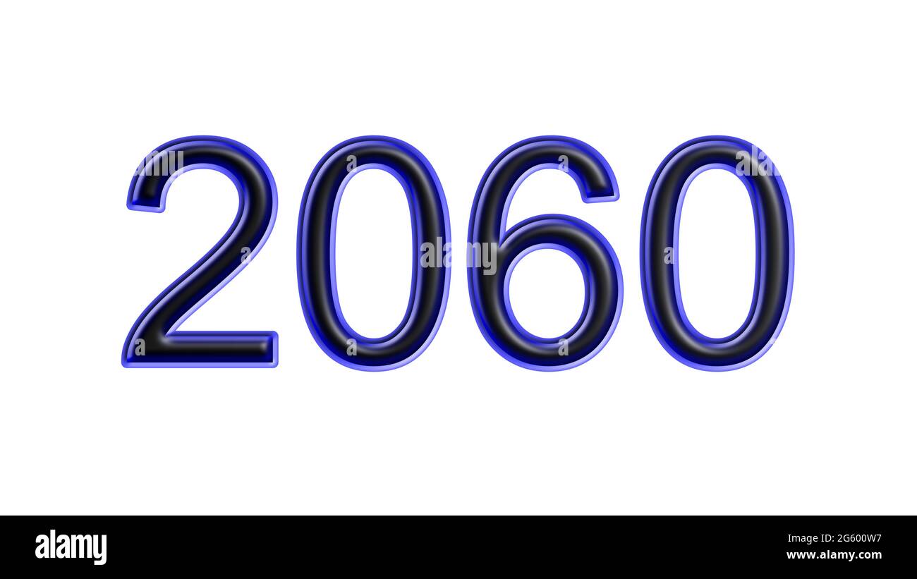 blue 2060 number 3d effect white background Stock Photo - Alamy