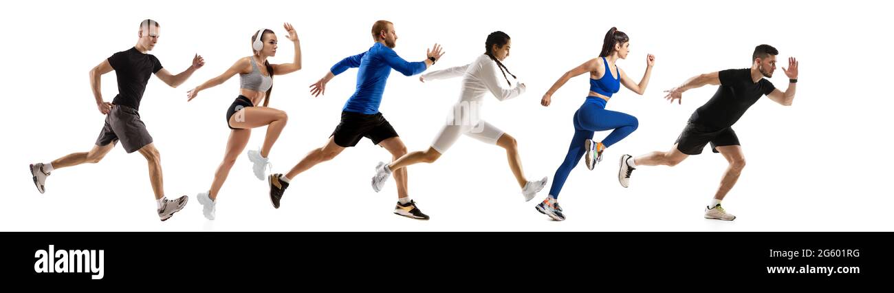 Speed and strength. Development of motions of young athletic fit men ...