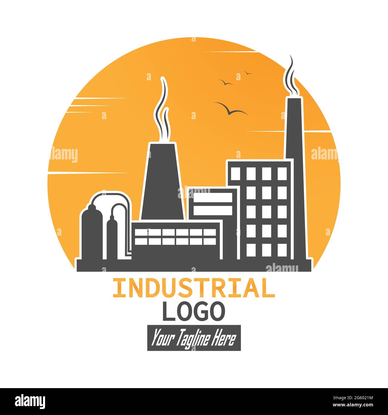 Industrial logo. A simple vector icon for websites and web applications ...