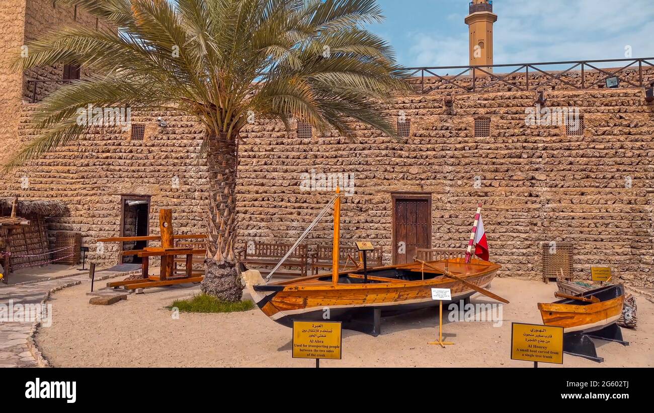 Dubai Museum in Al Fahidi Fort courtyard Stock Photo - Alamy