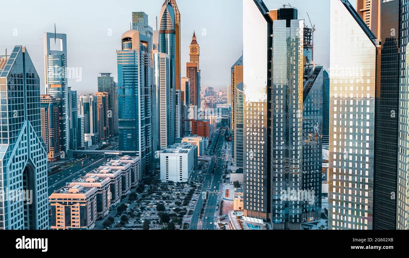 Amazing cityscape, skyline, skyscrapers of Dubai, UAE Stock Photo - Alamy