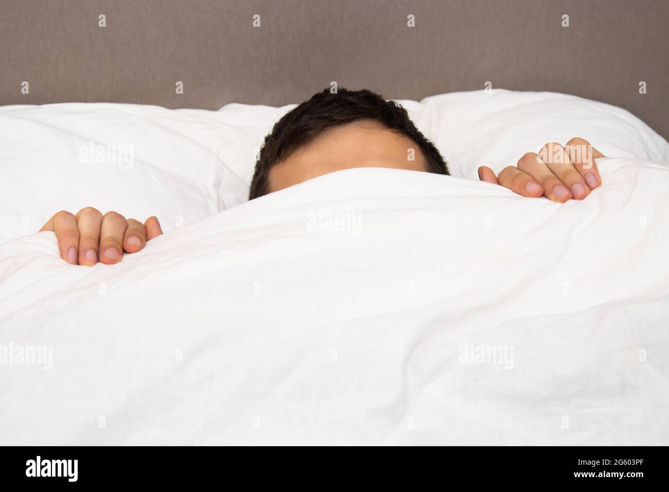sleeping man in the morning with daylight Stock Photo - Alamy