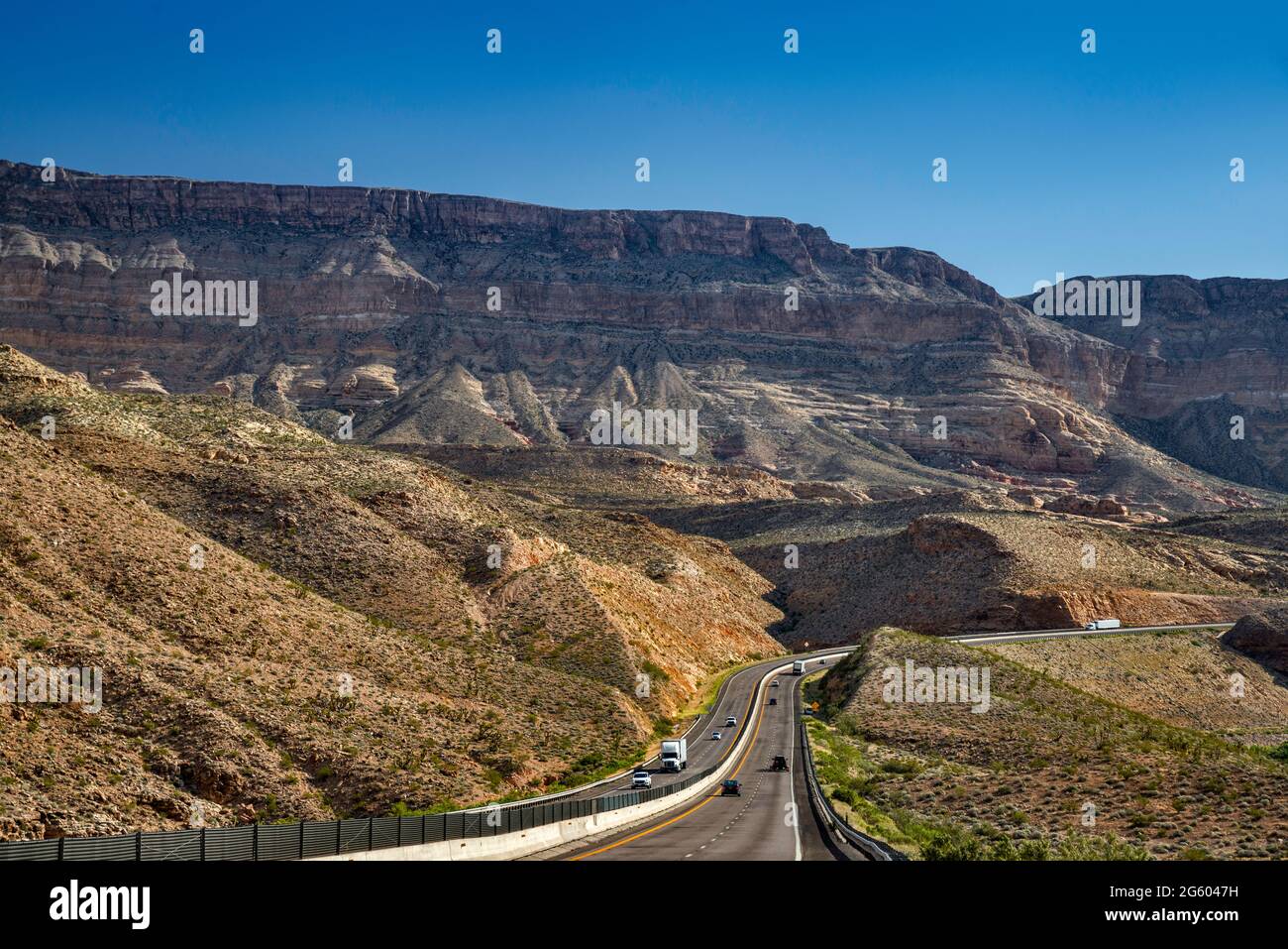 I-15 Interstate Freeway in Virgin River Gorge, Arizona Strip District ...