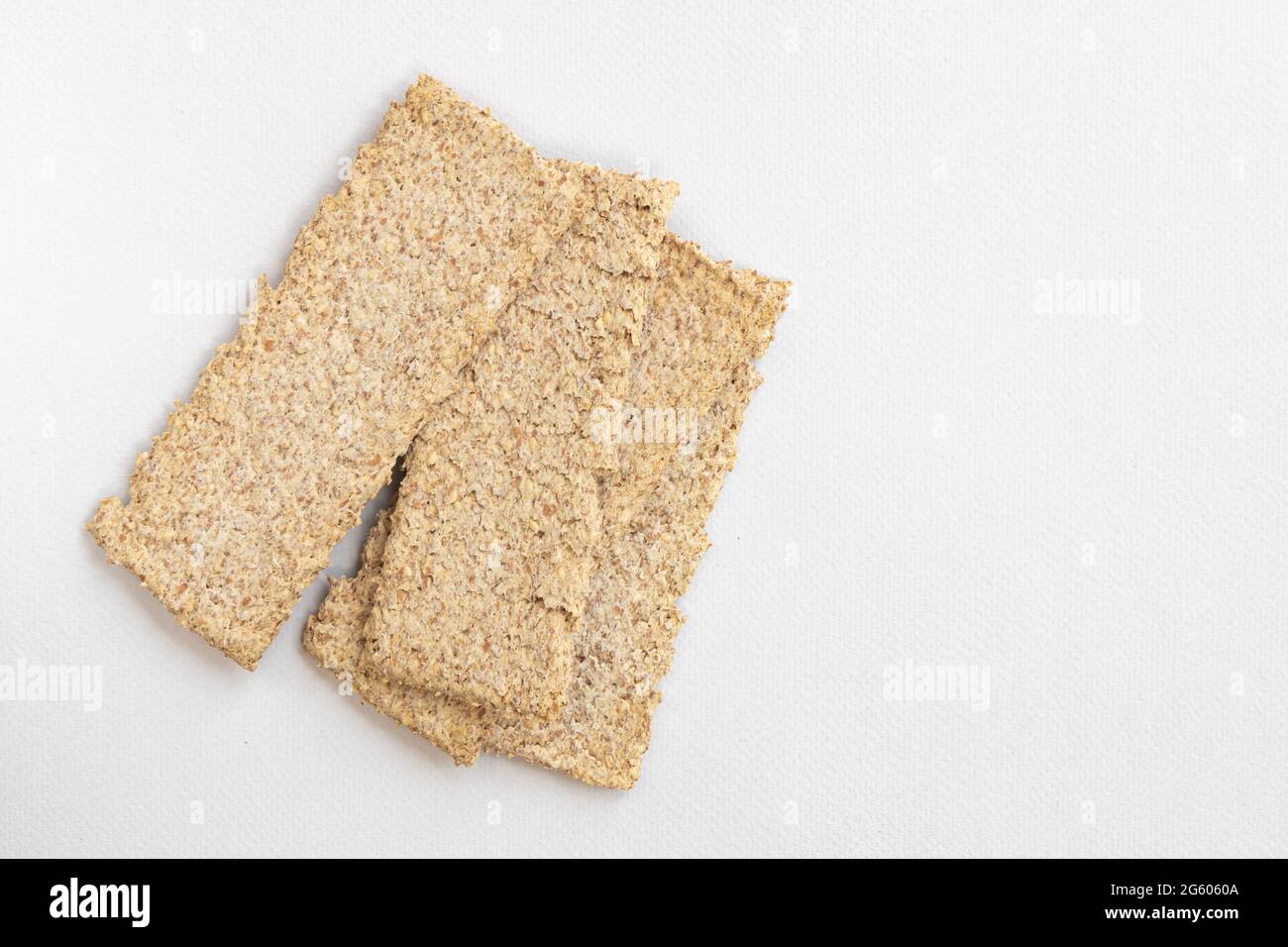 light brown multigrain rye crispbreads isolated on white background ...