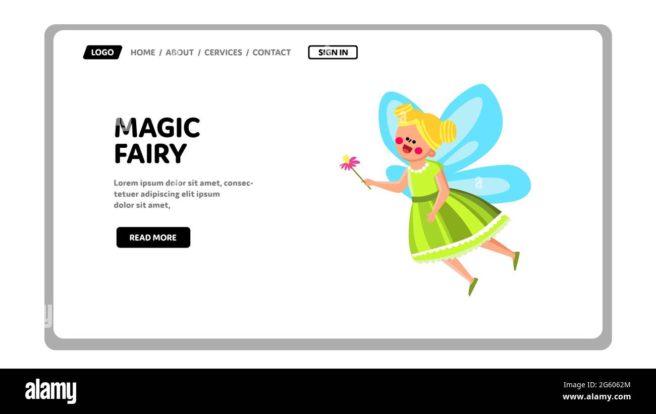Magic Fairy Princess Flying With Flower Vector Stock Vector Image & Art ...