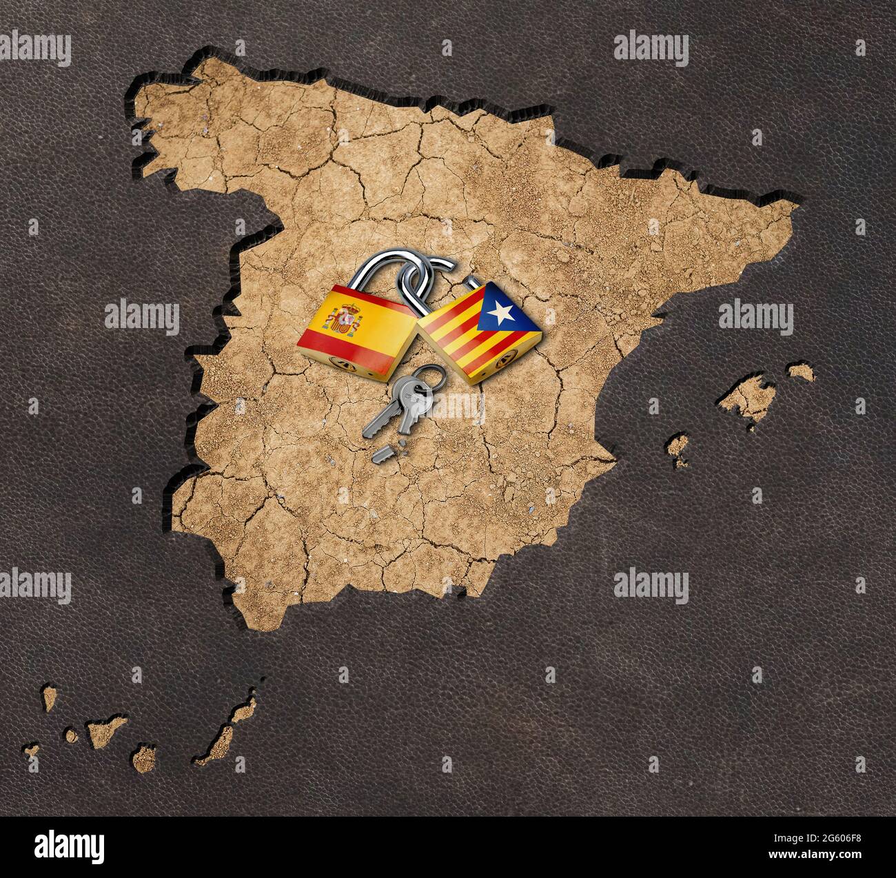 Spain map political flags hi-res stock photography and images - Alamy