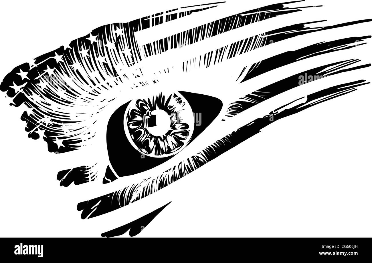 illustration of usa flag in beautiful female eye Stock Vector Image ...