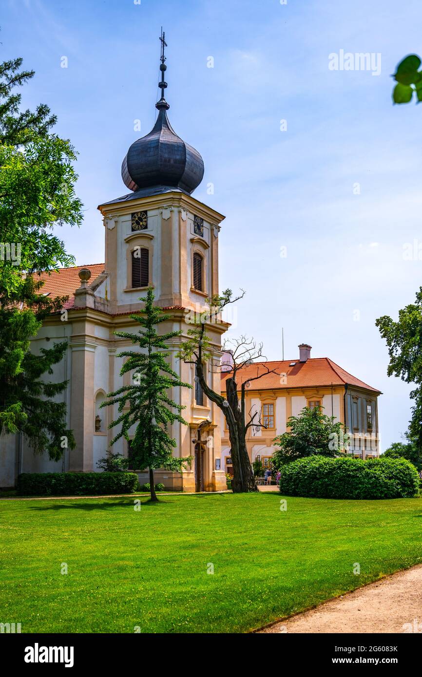 Loucen Castle - baroque chateau with beautiful park Stock Photo - Alamy