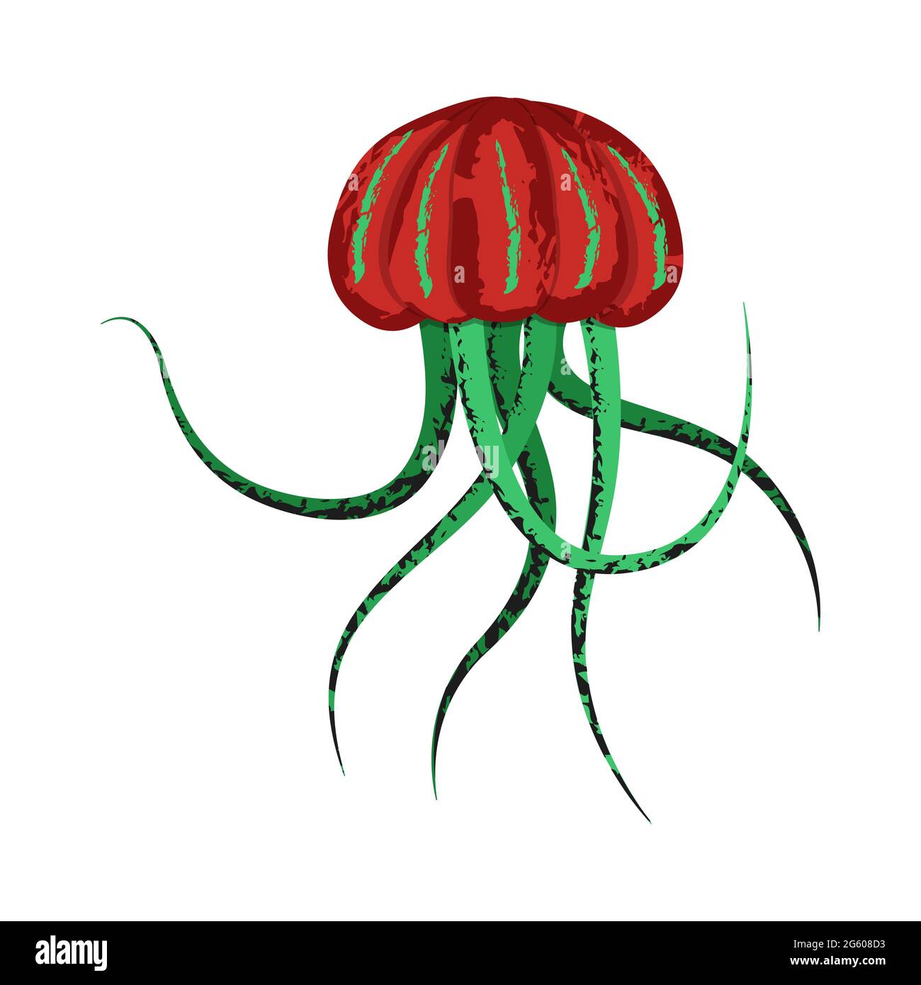 Jellyfish cartoon illustration. Isolated on white background Stock ...