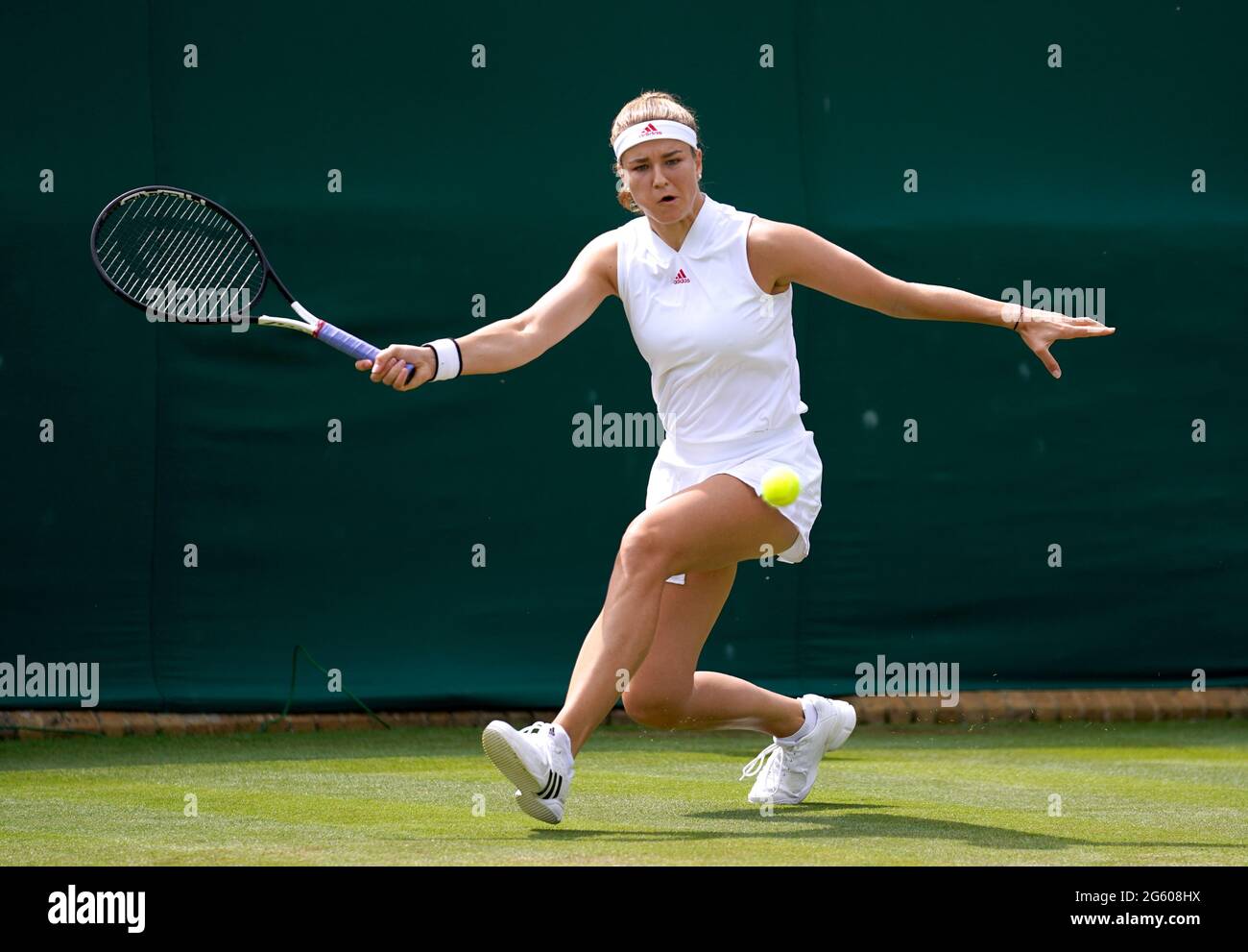 Karolina Muchova in action during her second round ladies' singles ...