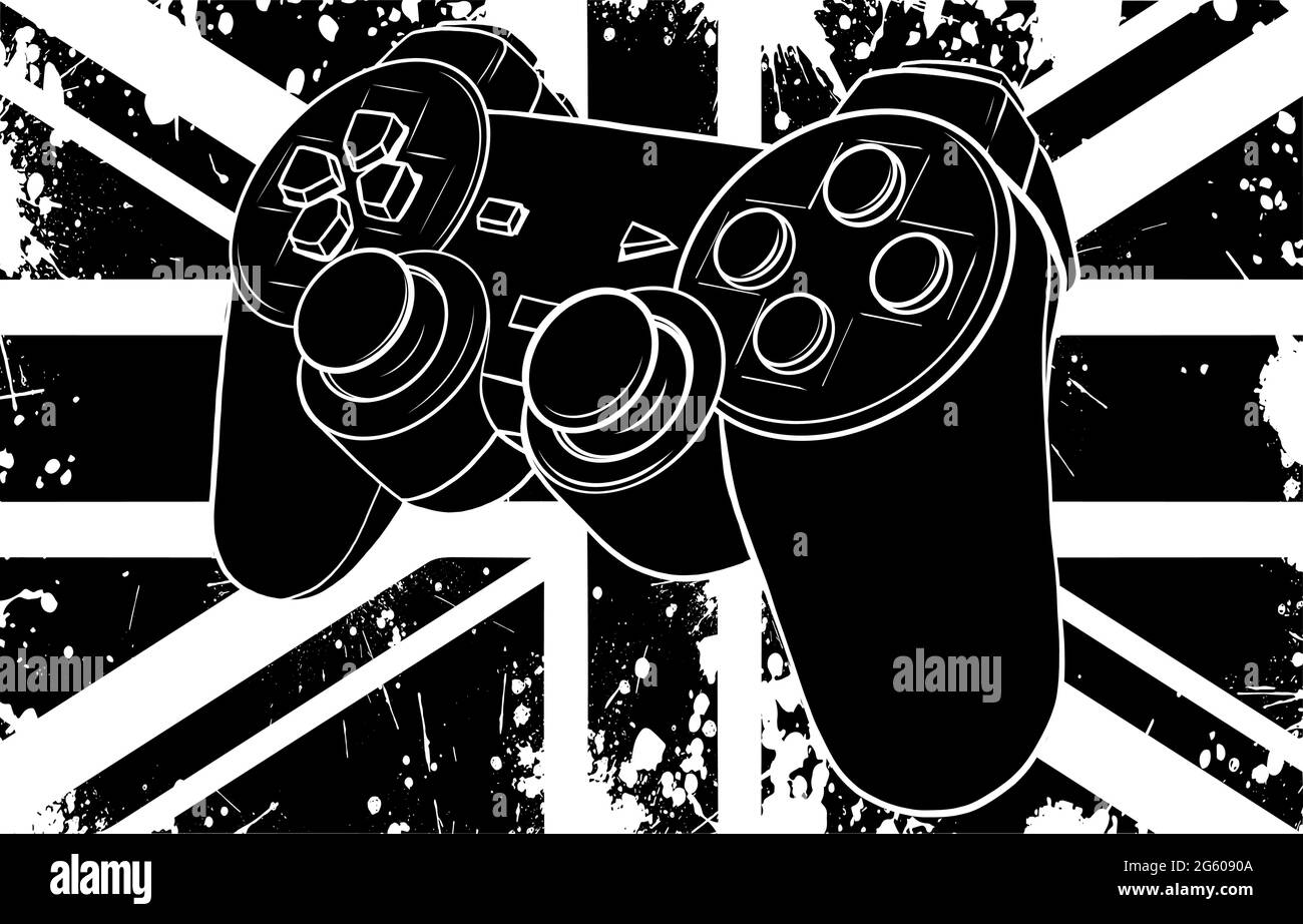 Gaming controller with england flag vector illustration Stock Vector ...