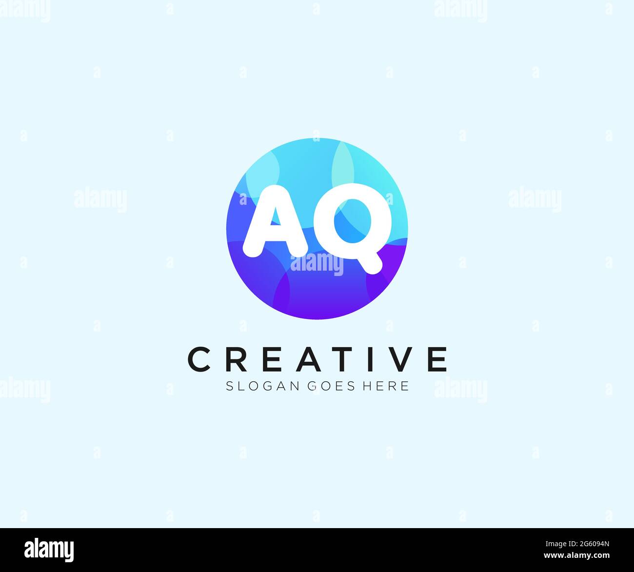 AQ initial logo With Colorful Circle template Stock Vector Image & Art ...