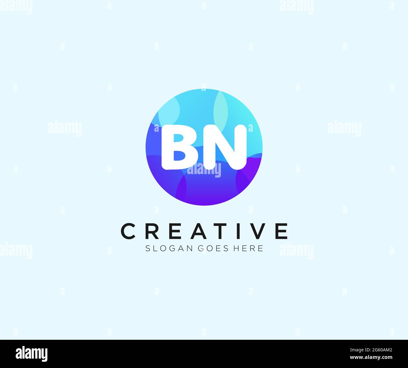 BN initial logo With Colorful Circle template Stock Vector Image & Art ...