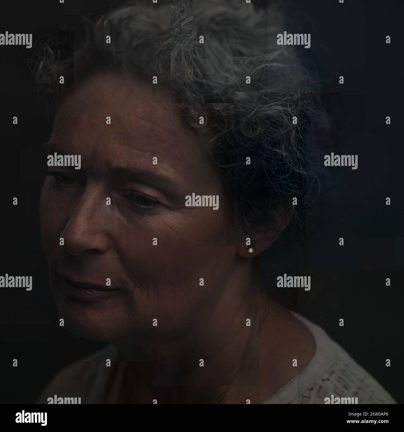 Middle aged woman gray hair hi-res stock photography and images - Alamy