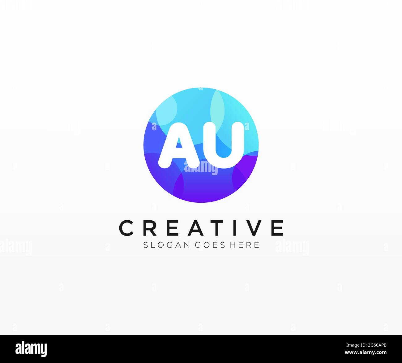 AU initial logo With Colorful Circle template Stock Vector Image & Art ...