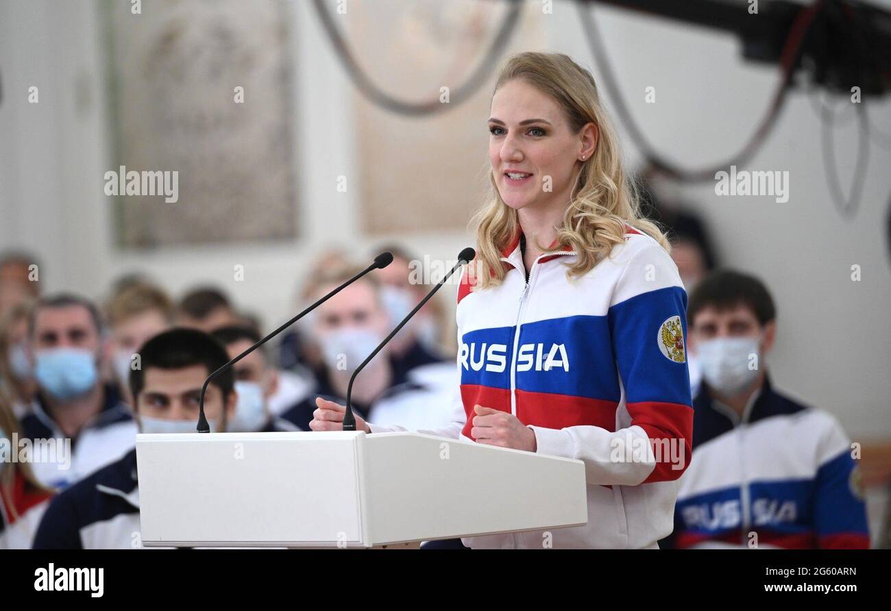 June 30, 2021. - Russia, Moscow. - Five-time Olympic synchronised ...