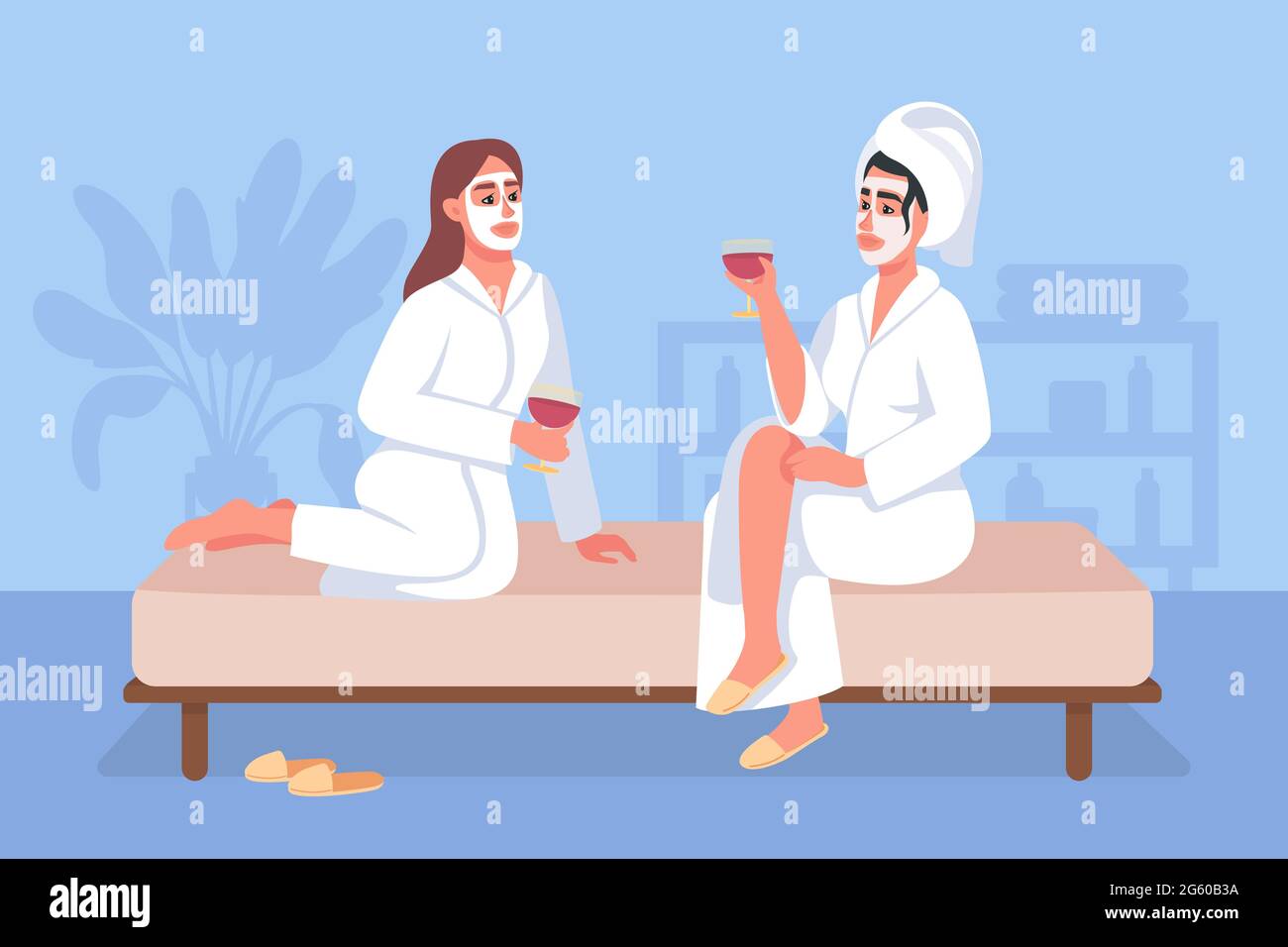 Spa day at home flat color vector illustration Stock Vector Image & Art ...