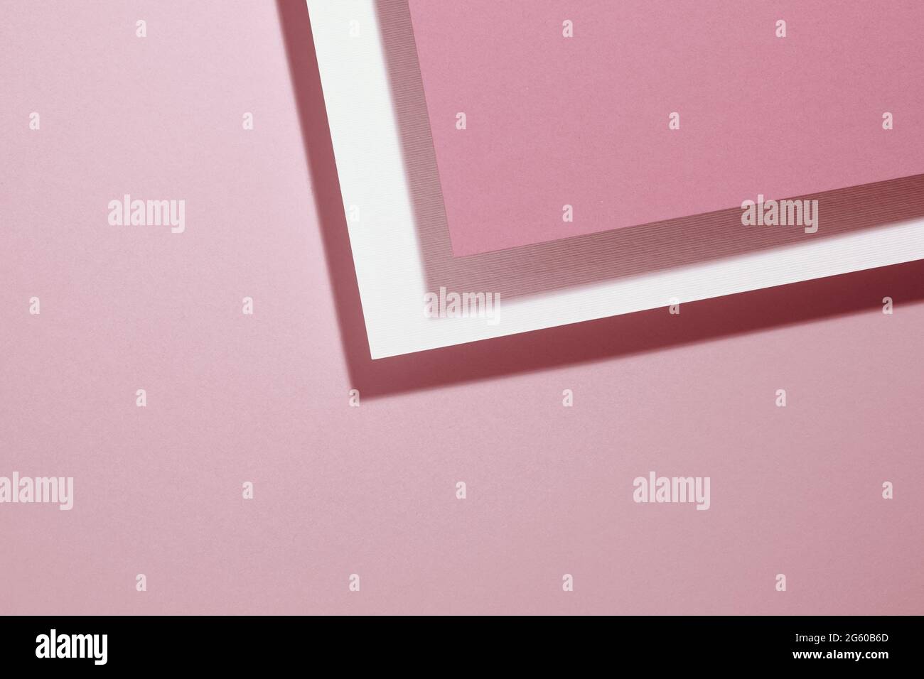 modern pink background with sheets of paper with shadow. Template for ...