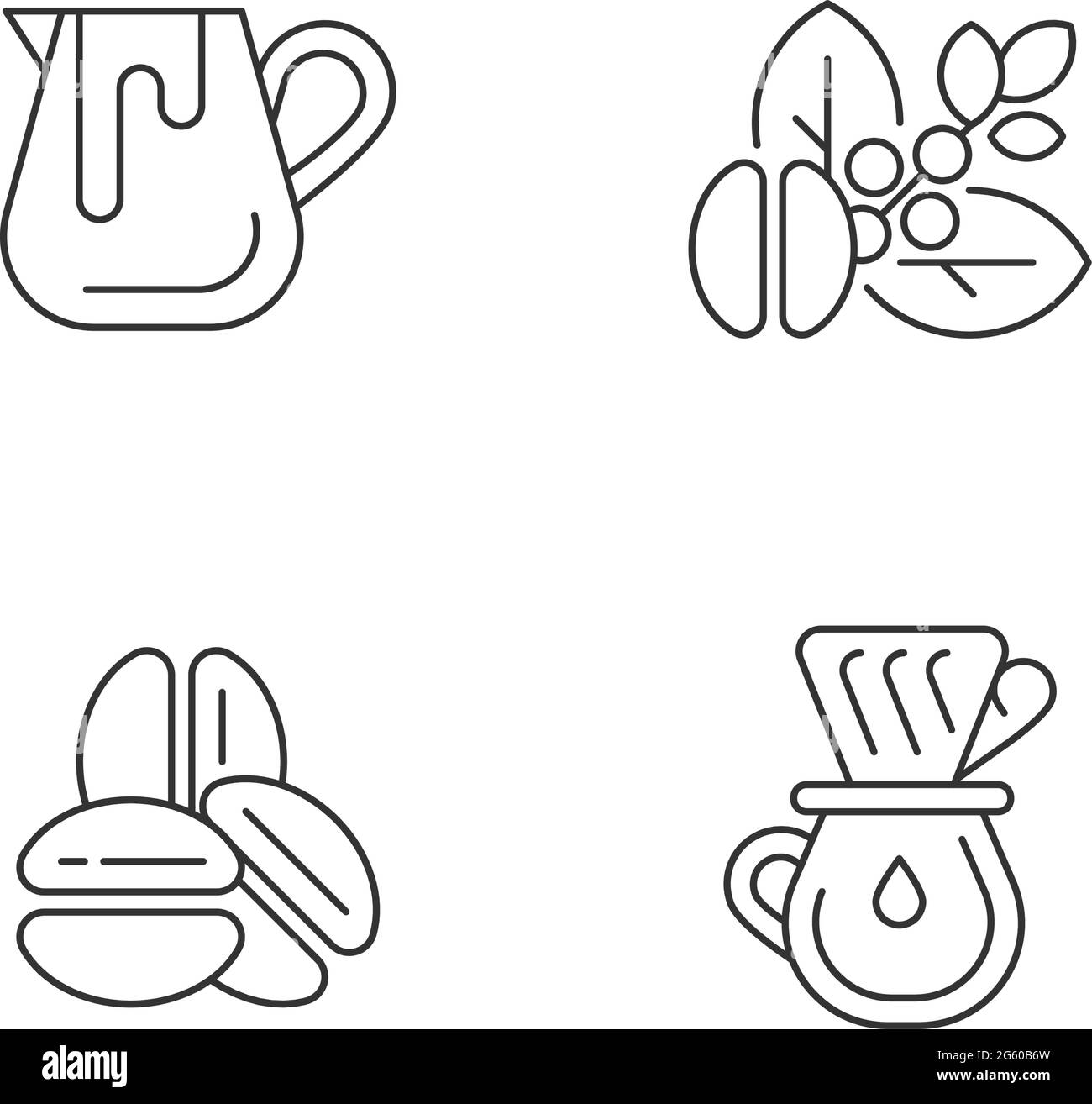 Coffee icon set accessory Black and White Stock Photos & Images - Alamy