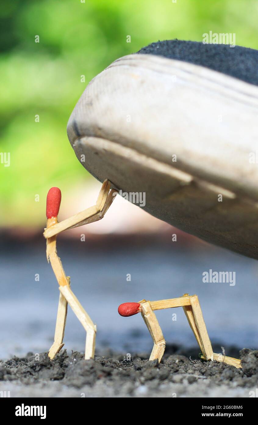 Matchstick art photography used matchsticks to create the character ...