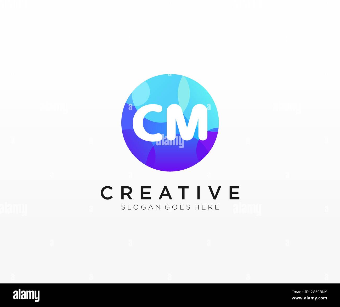 CM initial logo With Colorful Circle template Stock Vector Image & Art ...