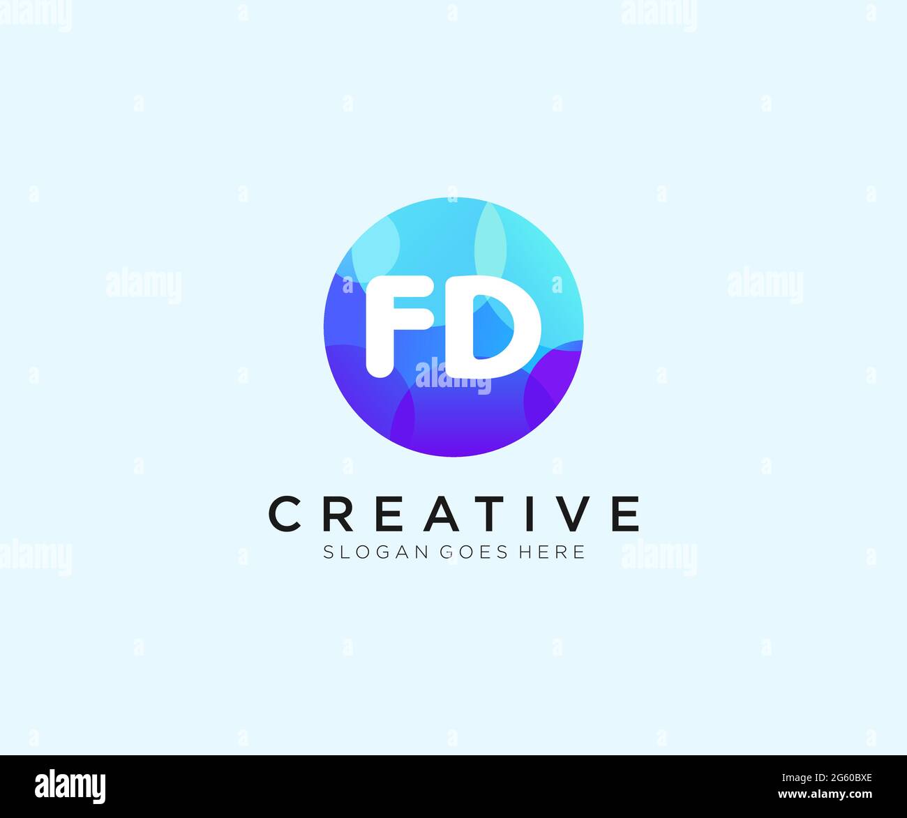 FD initial logo With Colorful Circle template Stock Vector Image & Art ...
