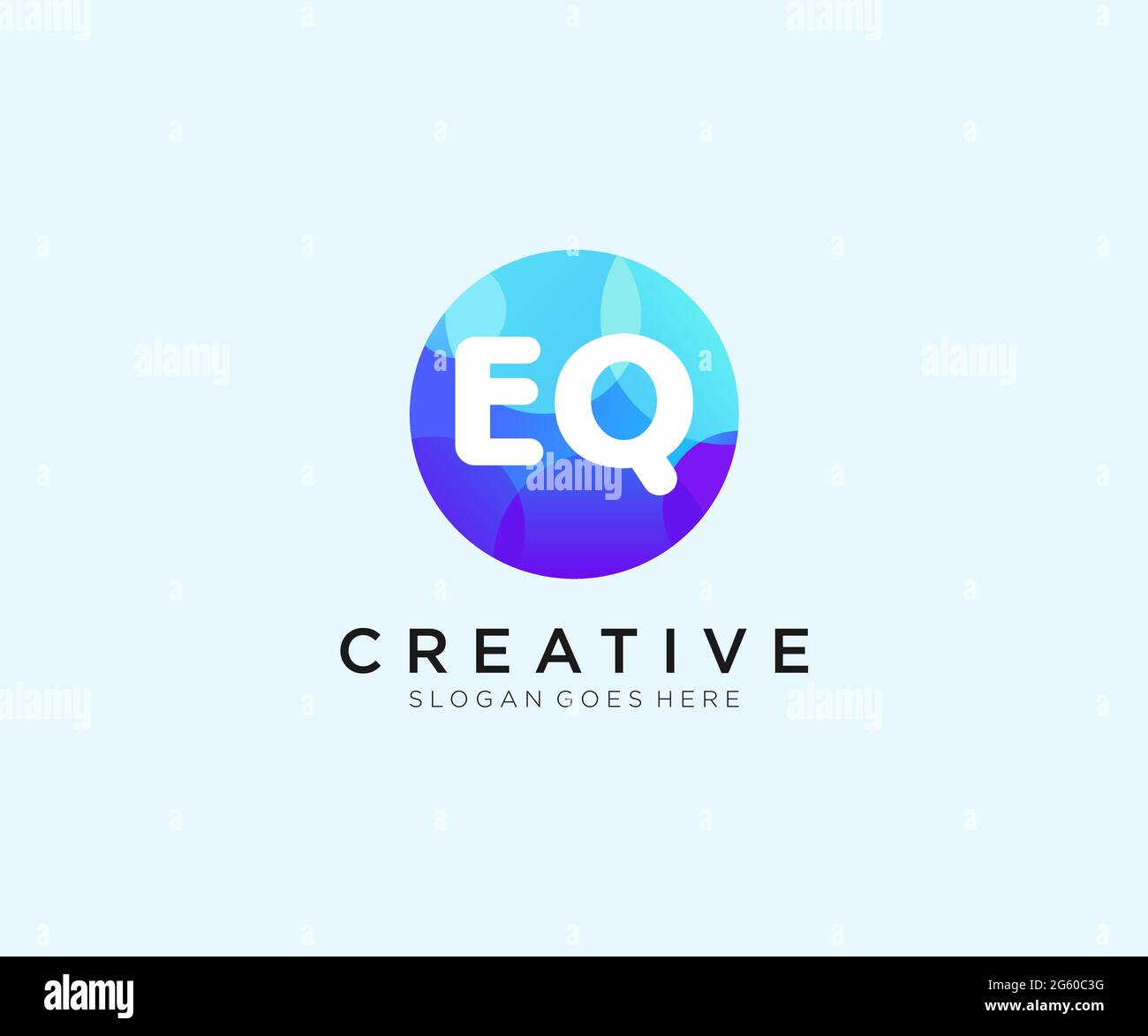 EQ initial logo With Colorful Circle template Stock Vector Image & Art ...