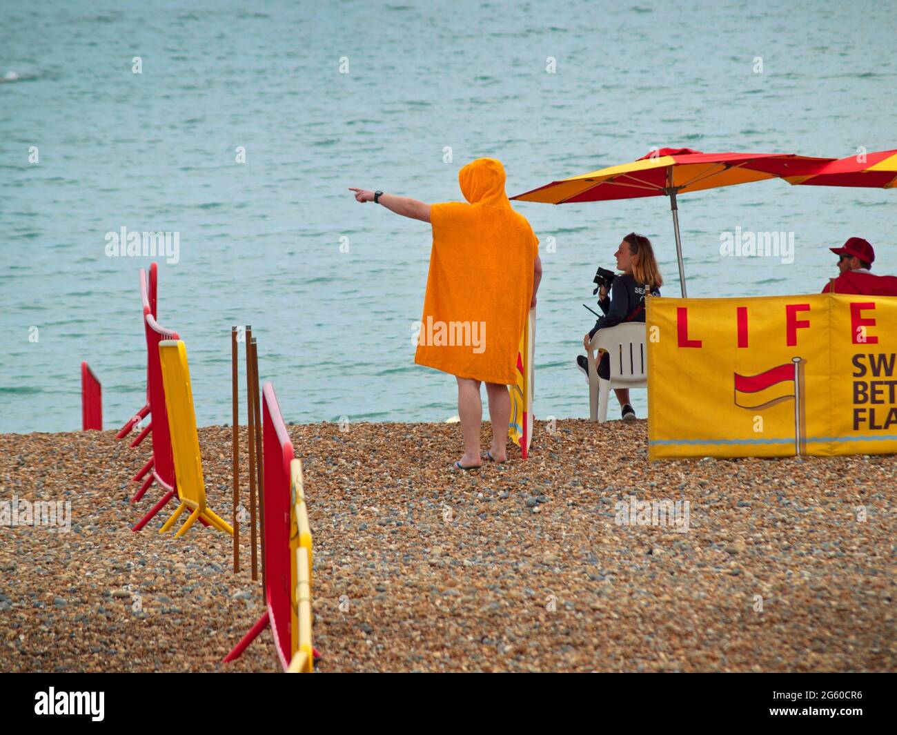 A lifeguard on the beach at Brighton, England Stock Photo - Alamy