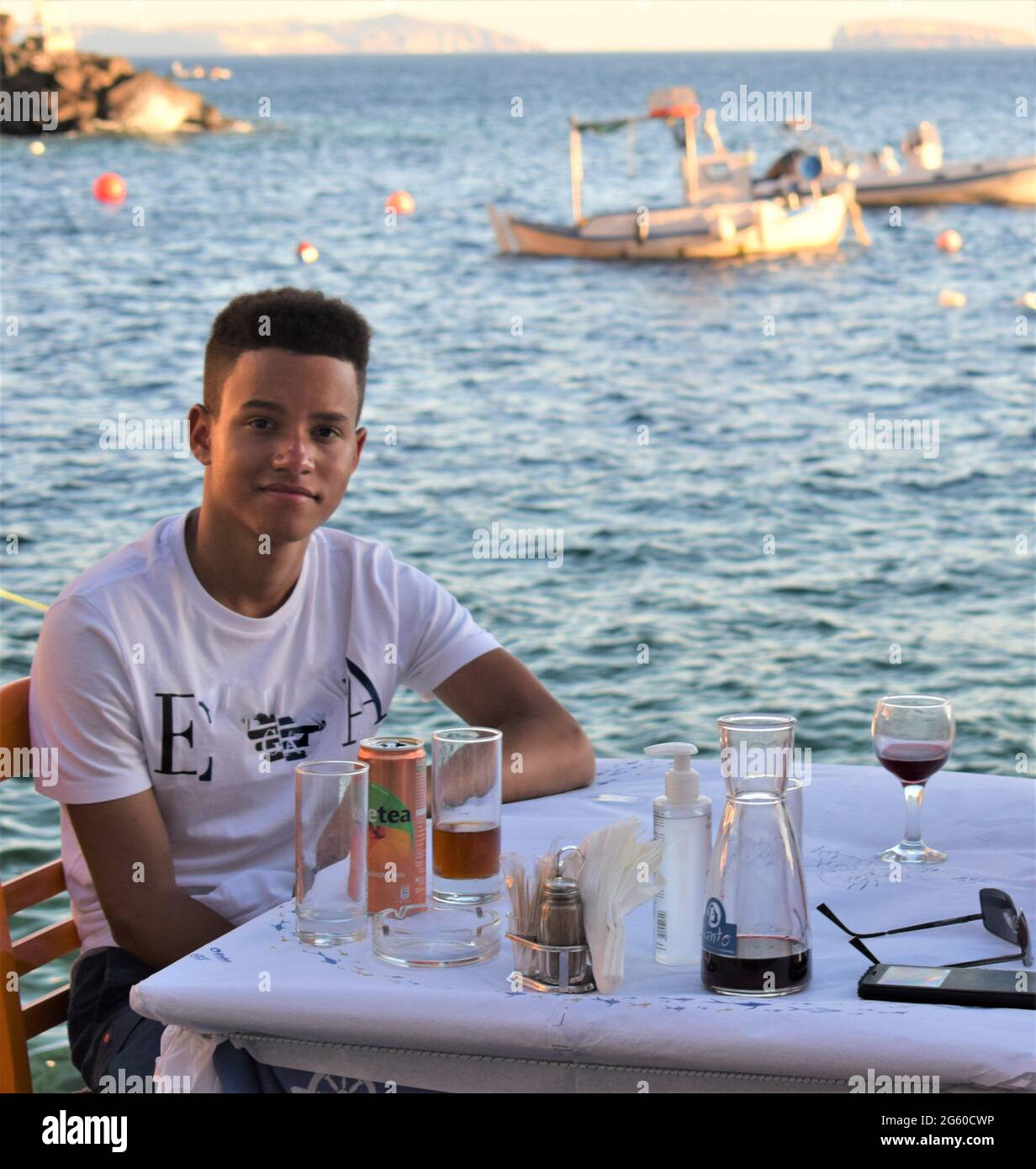 Sundowner on Santorini Stock Photo - Alamy