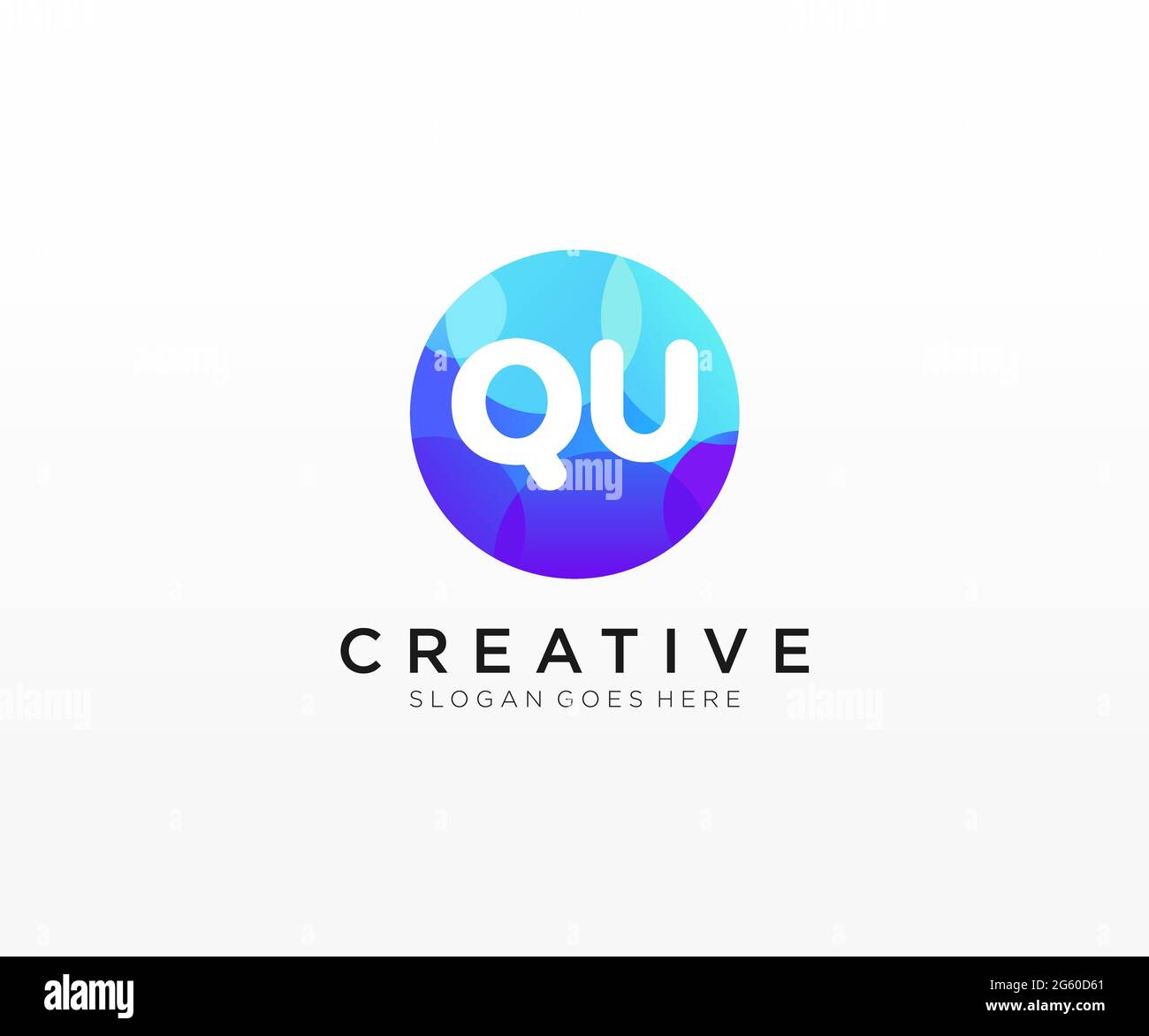 QU initial logo With Colorful Circle template Stock Vector Image & Art ...