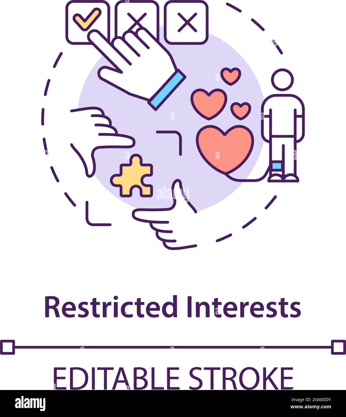Restricted interests concept icon Stock Vector Image & Art - Alamy