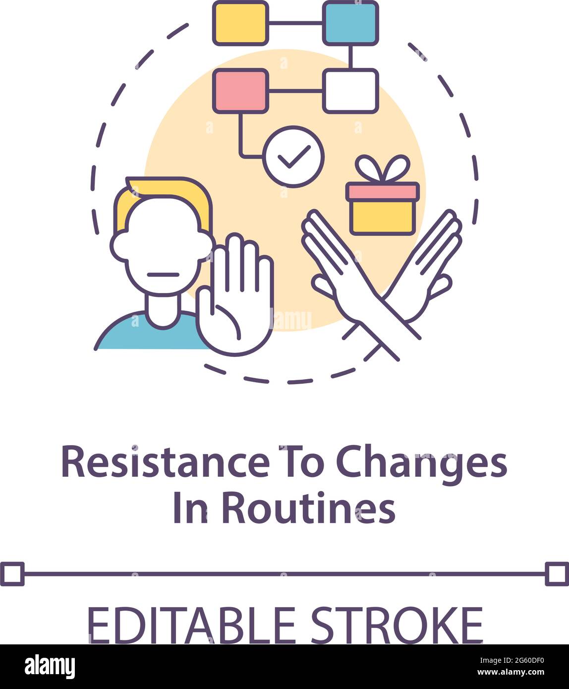 Resistance to changes in routines concept icon Stock Vector Image & Art ...