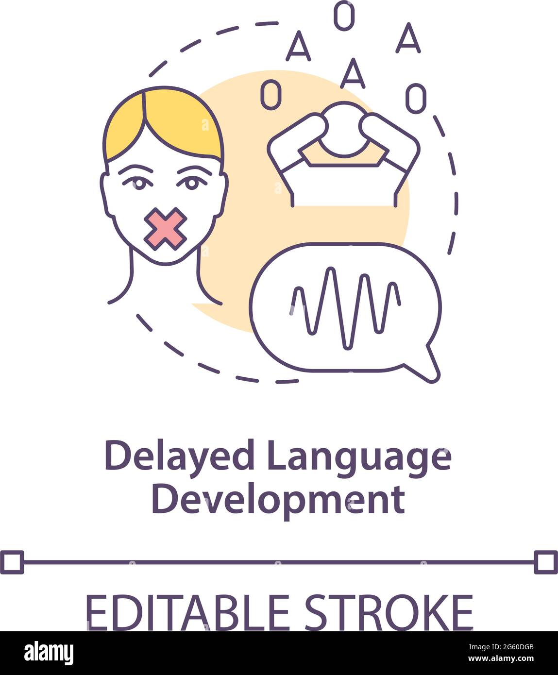 Delayed language development concept icon Stock Vector Image & Art - Alamy