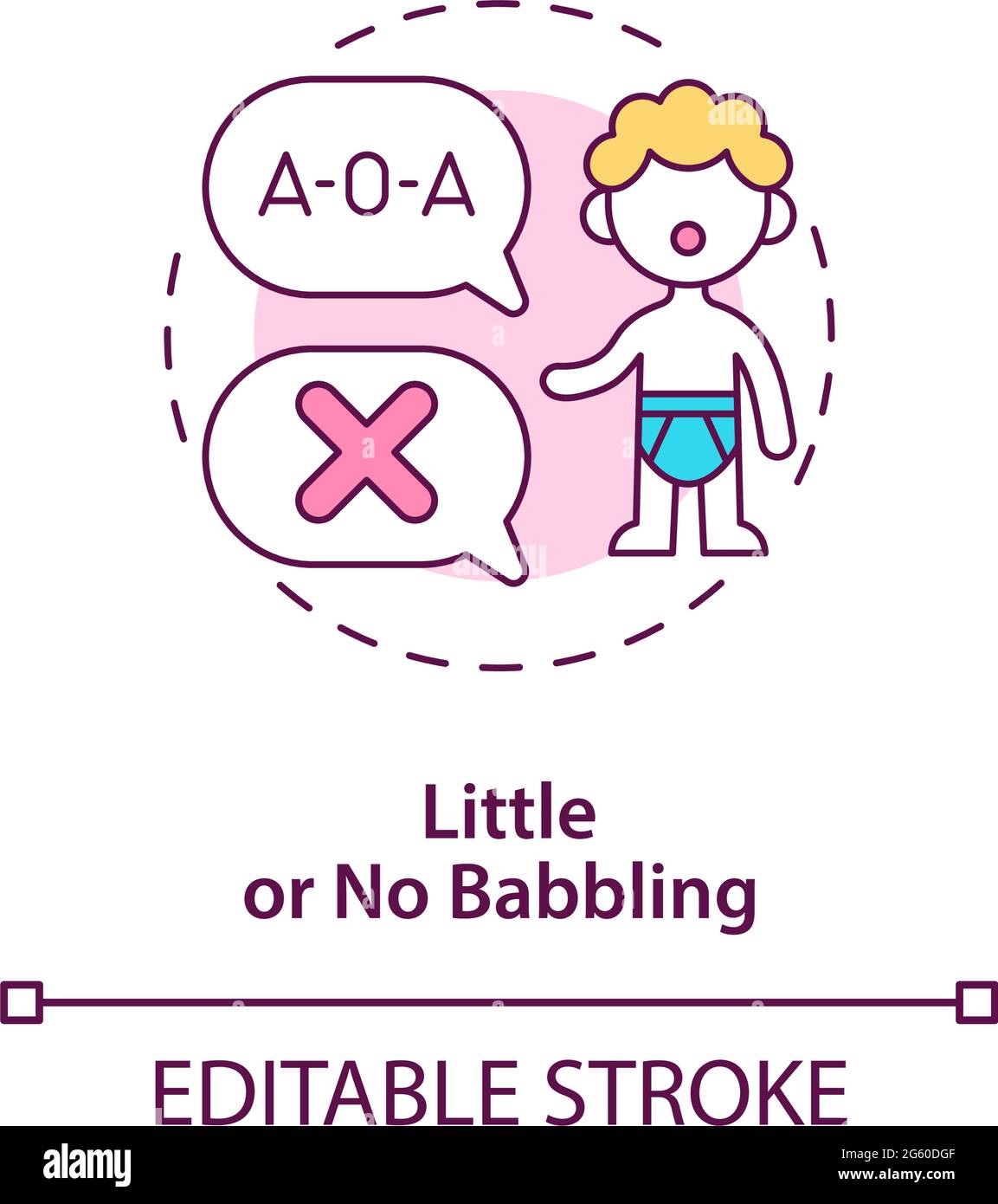 Little and no babbling concept icon Stock Vector Image & Art - Alamy
