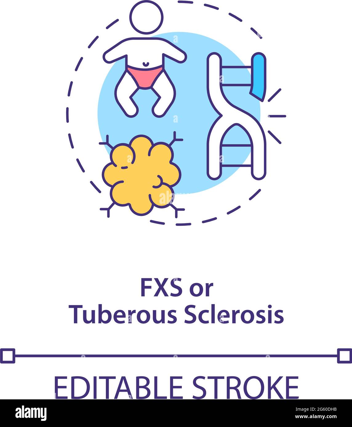 FXS and tuberous sclerosis concept icon Stock Vector Image & Art - Alamy