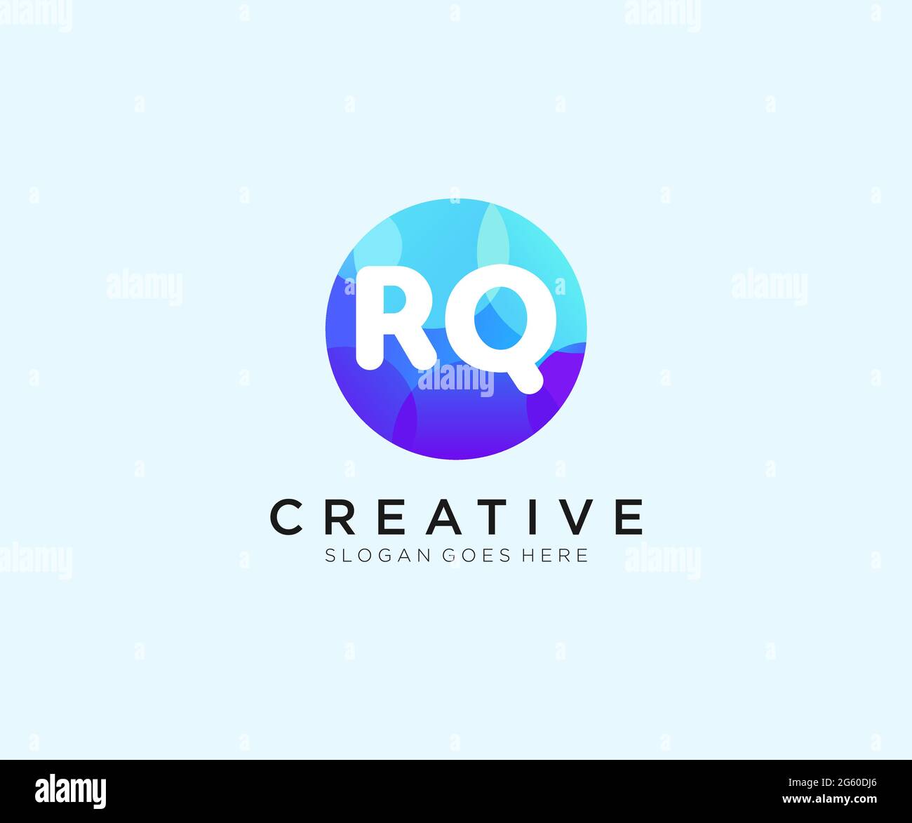 RQ initial logo With Colorful Circle template Stock Vector Image & Art ...