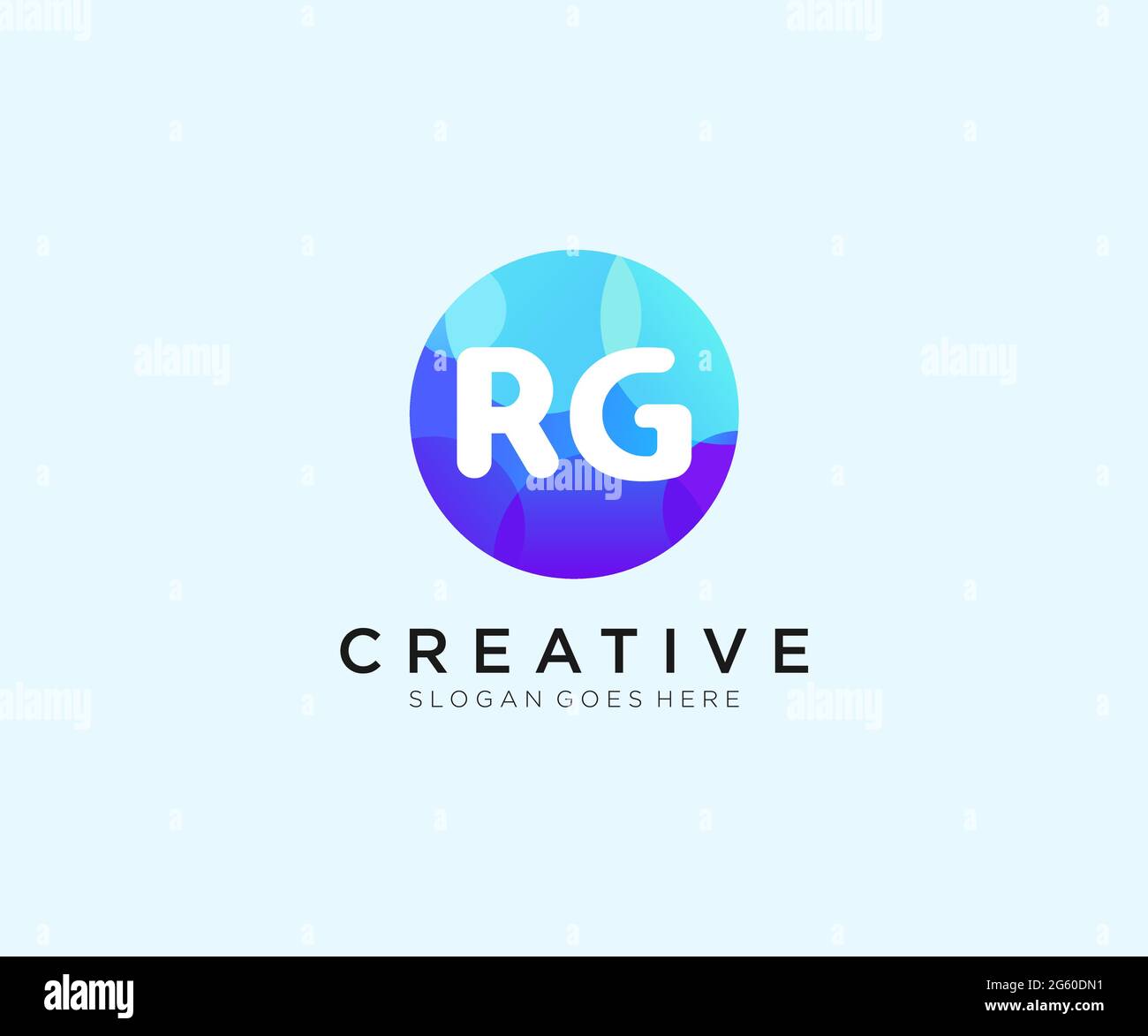 RG initial logo With Colorful Circle template Stock Vector Image & Art ...