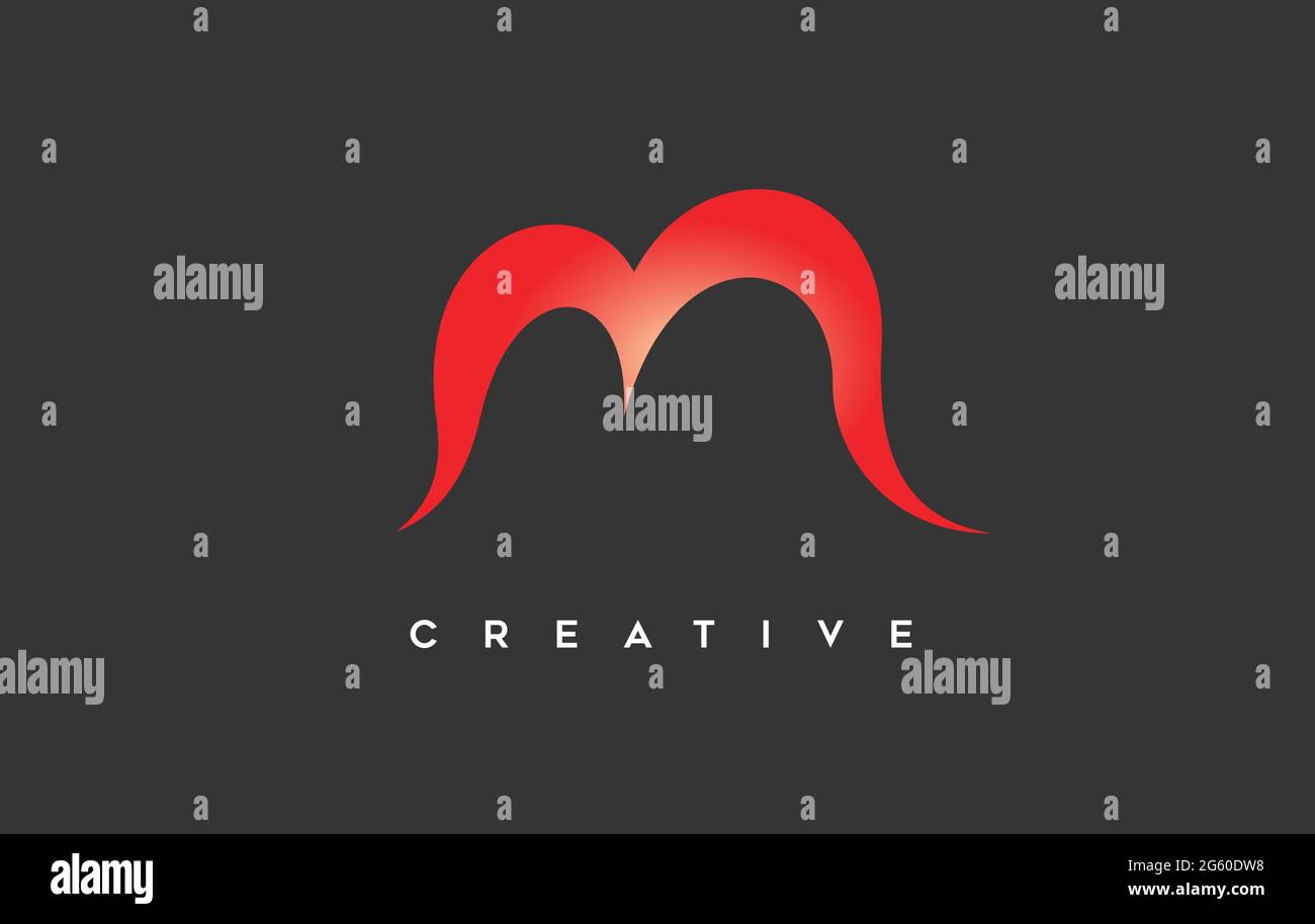 Letter M Icon Logo. Curved Creative Letter M Logo Design with Swoosh ...