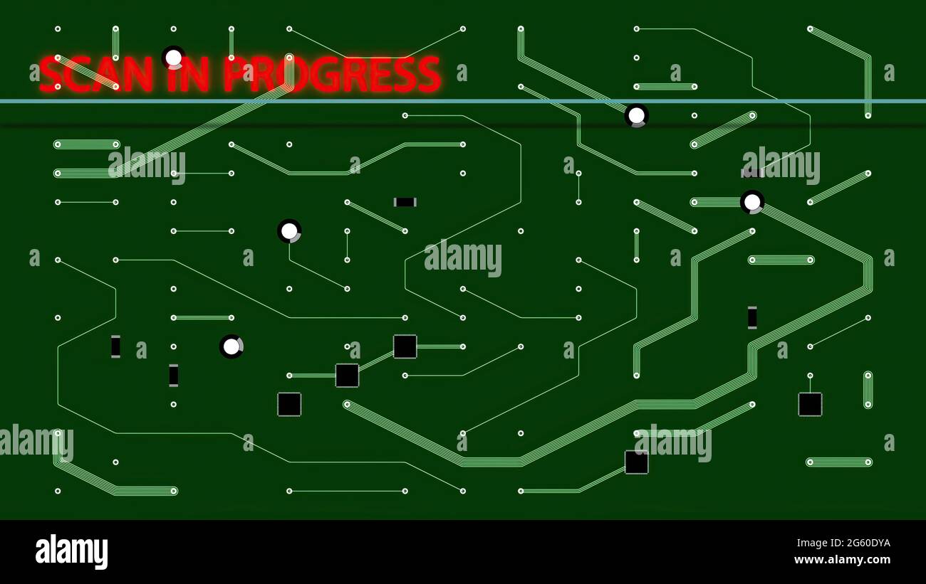 3d illustration - Process of scan circuit board in progress Stock Photo ...