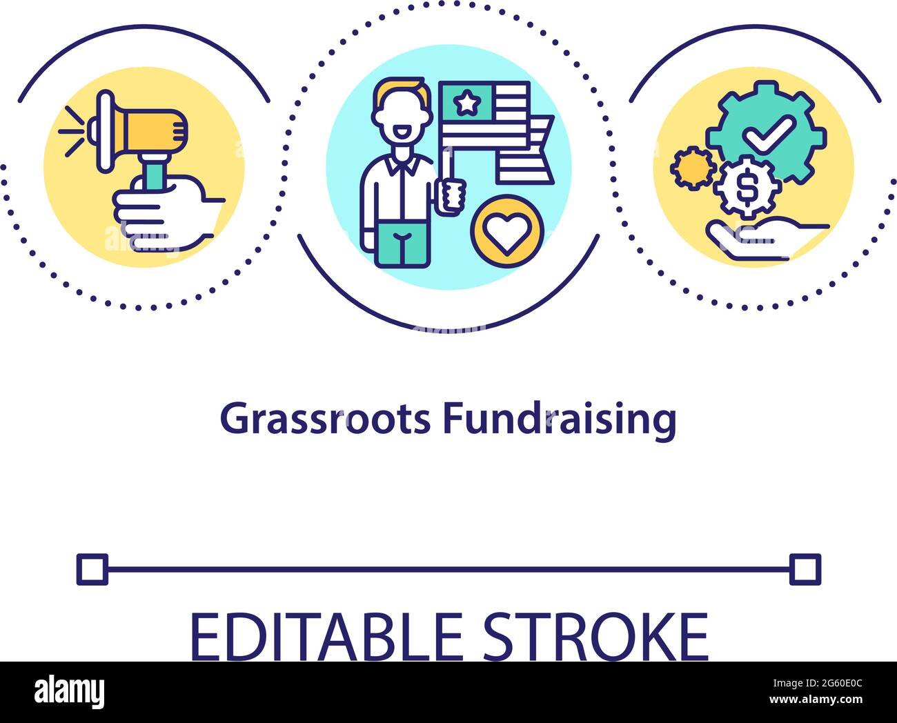 Grassroots fundraising concept icon Stock Vector Image & Art - Alamy